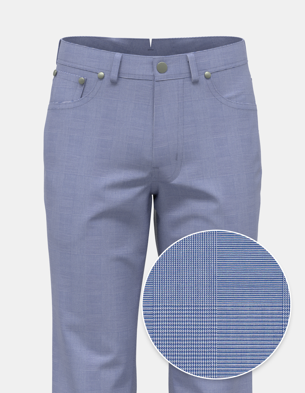 Prince of Wales Cotton Stretch Blue Five Pocket Pants – Stantt